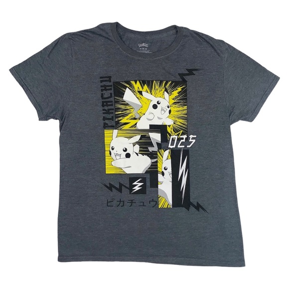 Pokemon | Shirts | Grey Pikachu Graphic Print Tshirt | Poshmark